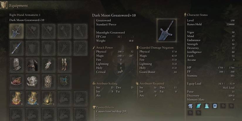 Elden Ring: Best Dark Moon Greatsword Build