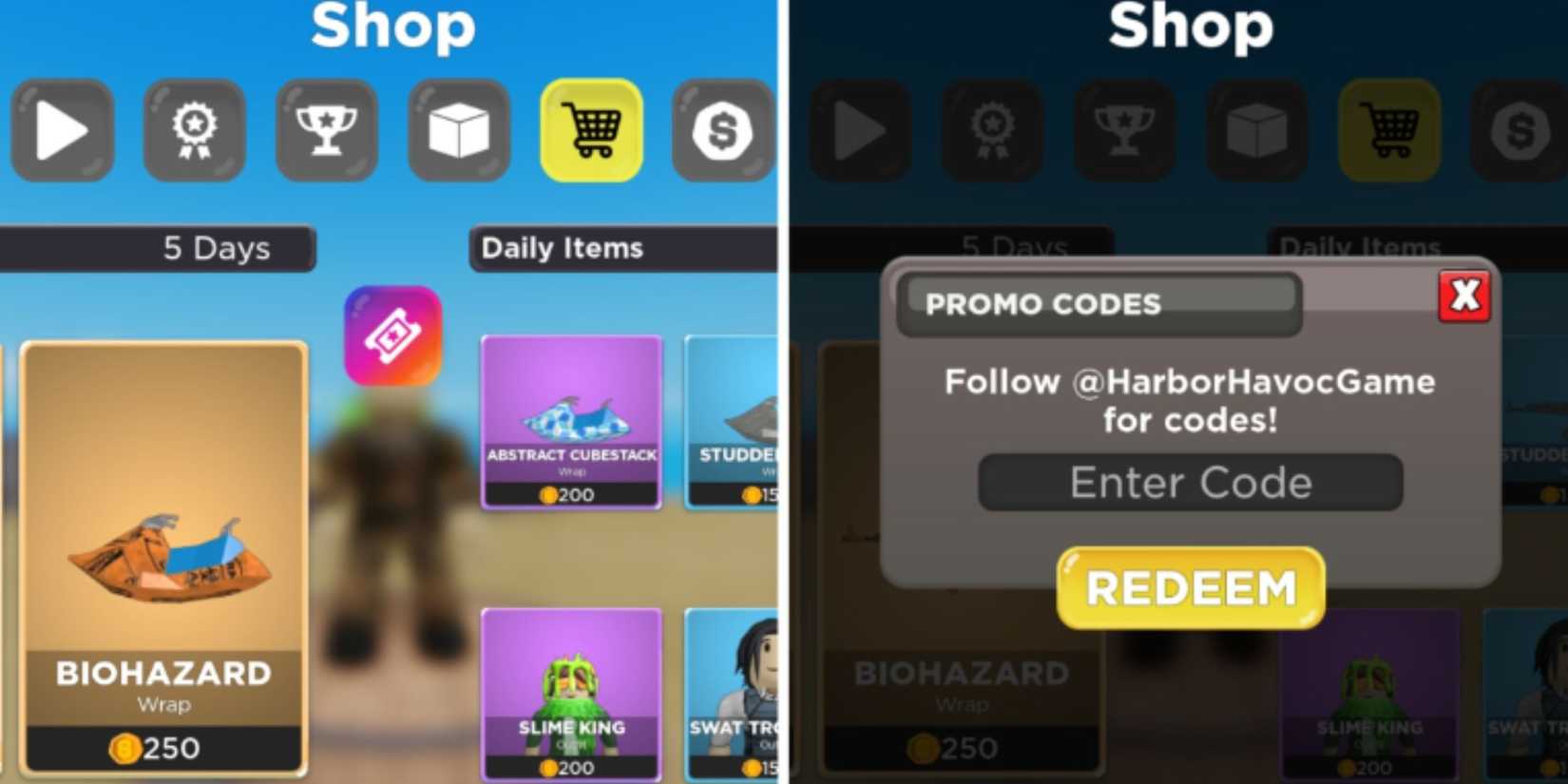 Roblox: Harbor Havoc Codes