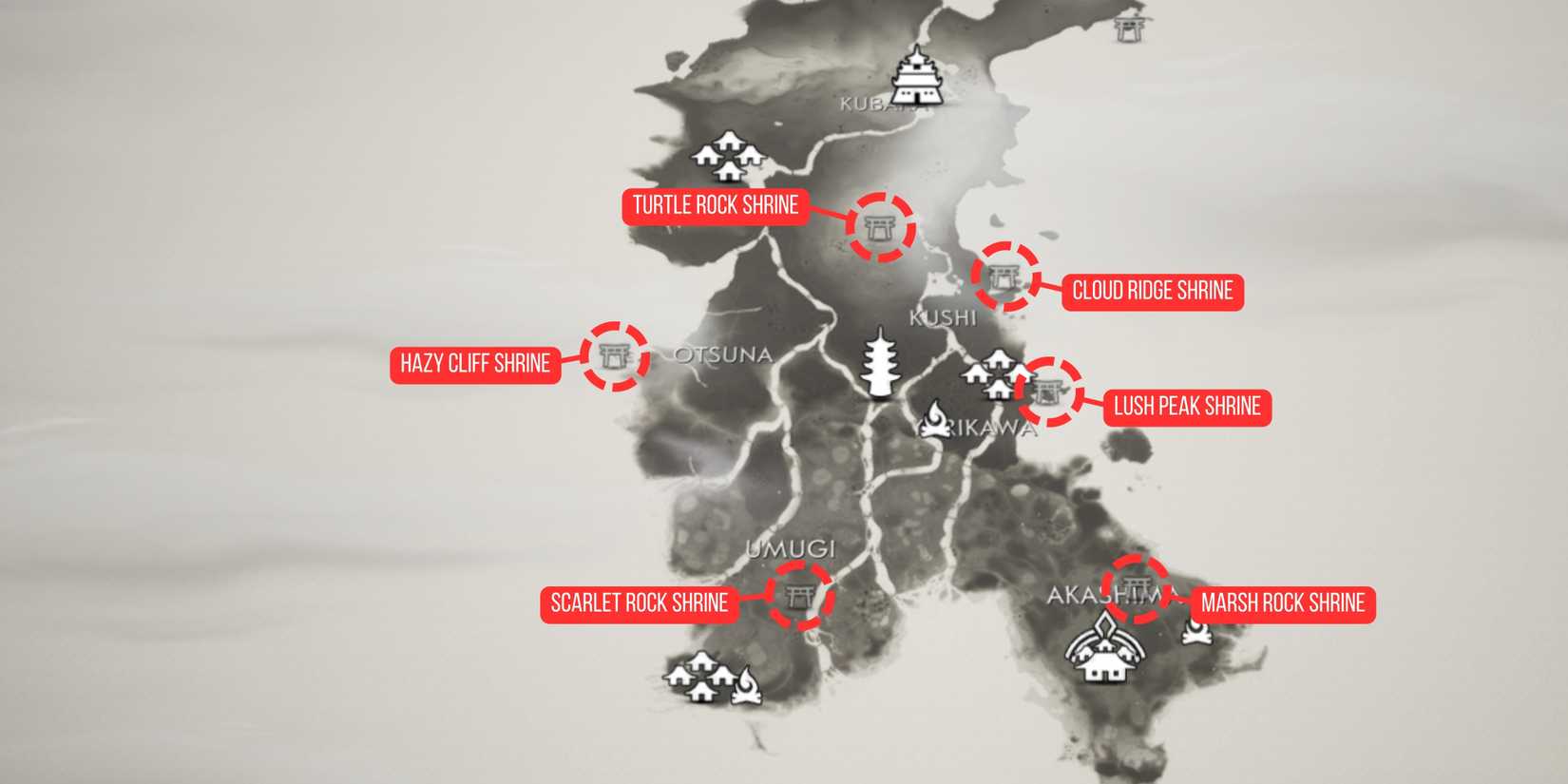 All Shrine Locations in Ghost of Tsushima
