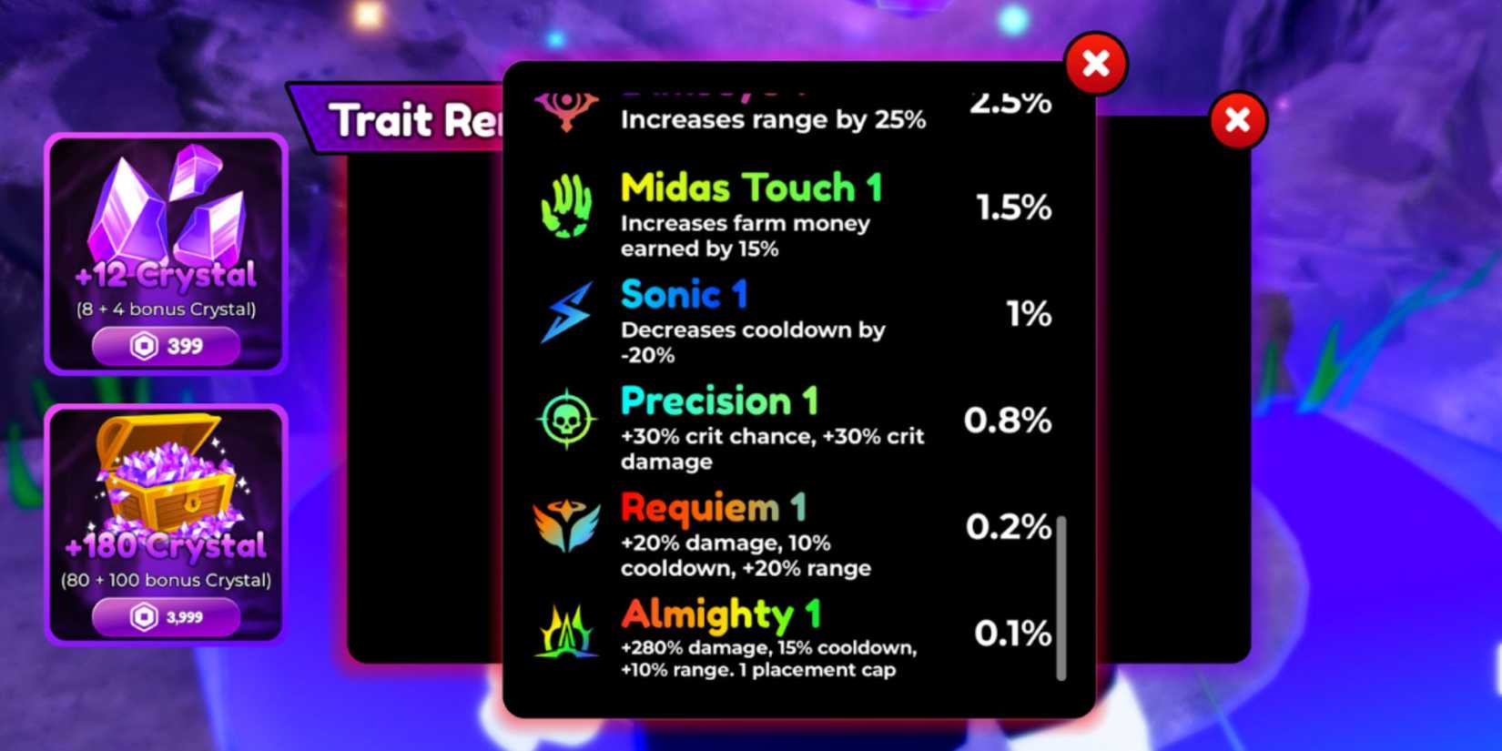 Roblox: Anime Defenders - All Traits In The Game