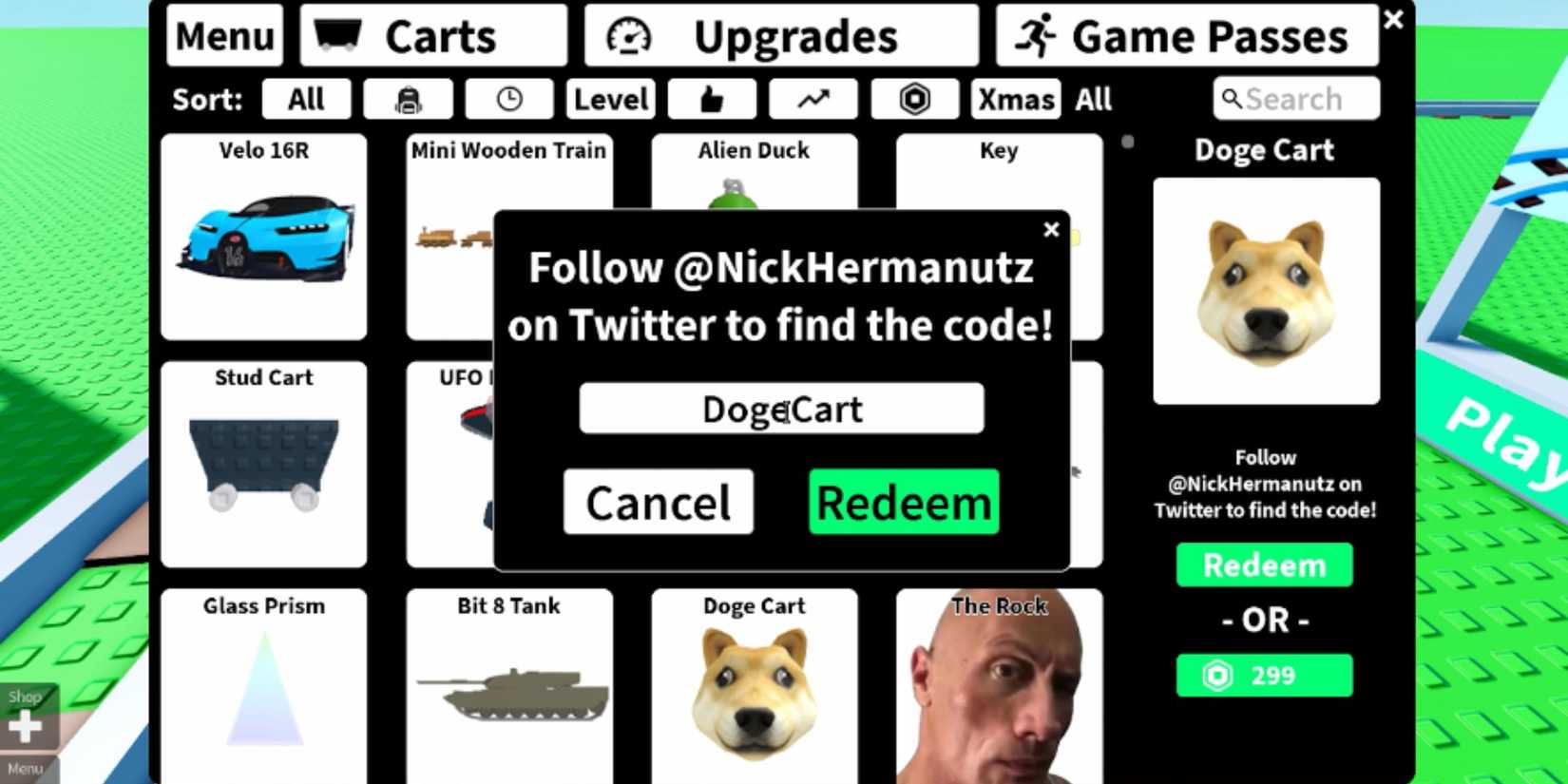 Roblox: Create a Cart Ride Codes