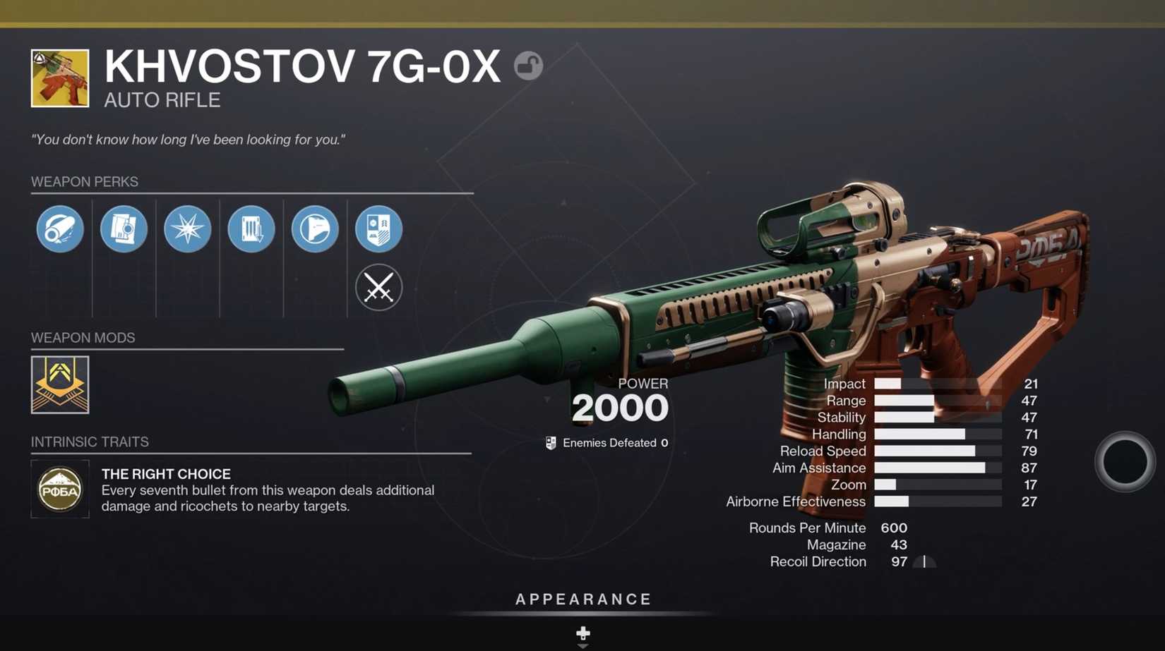 How To Get Khvostov 7G-0X in Destiny 2