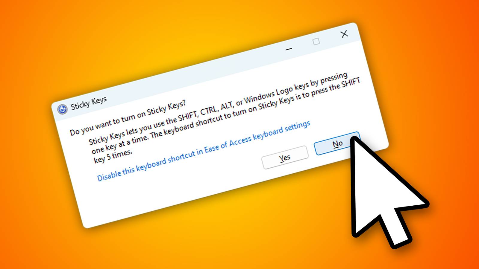 How To Turn off Sticky Keys