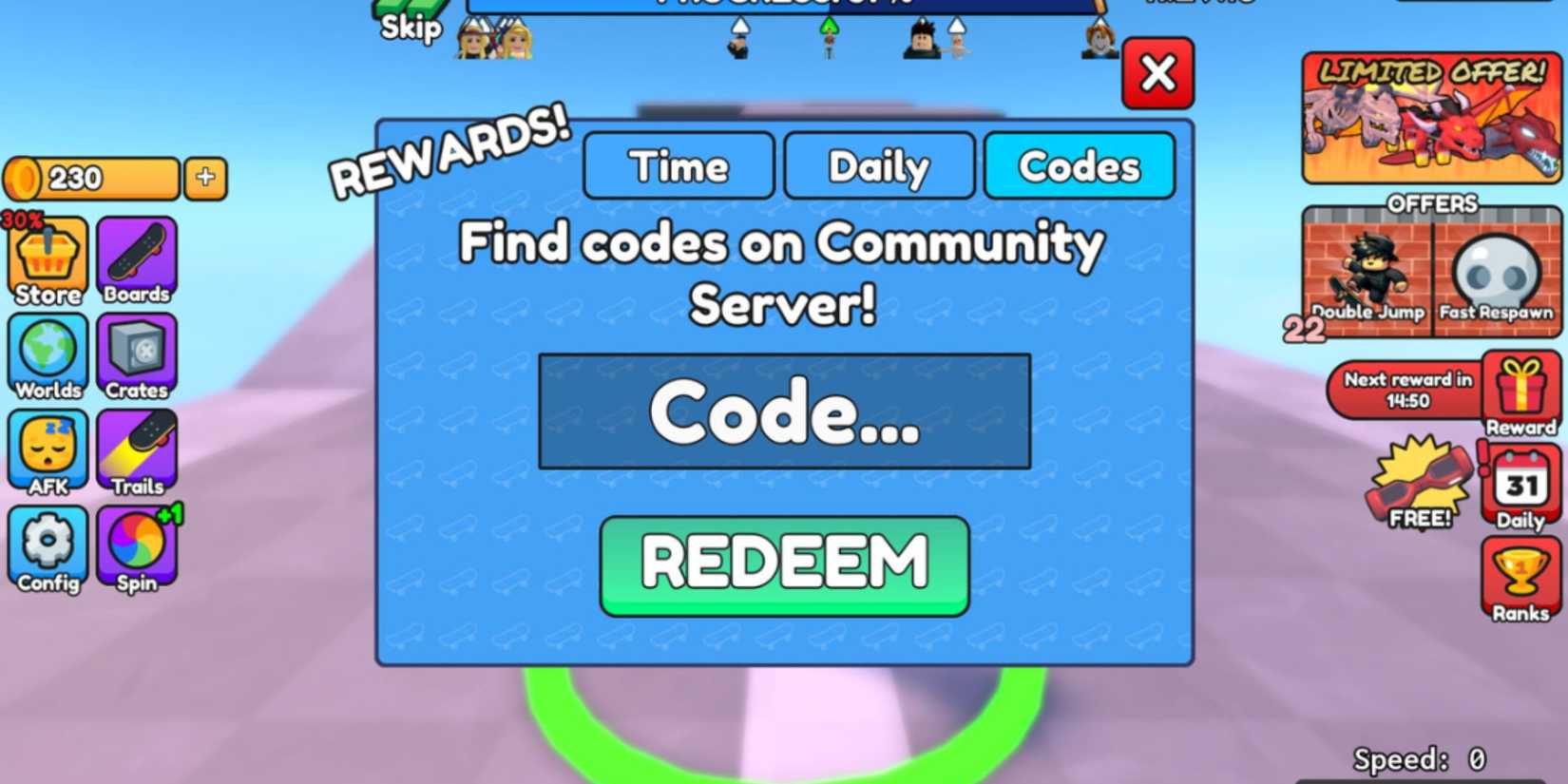 Roblox: Skateboard Obby Codes