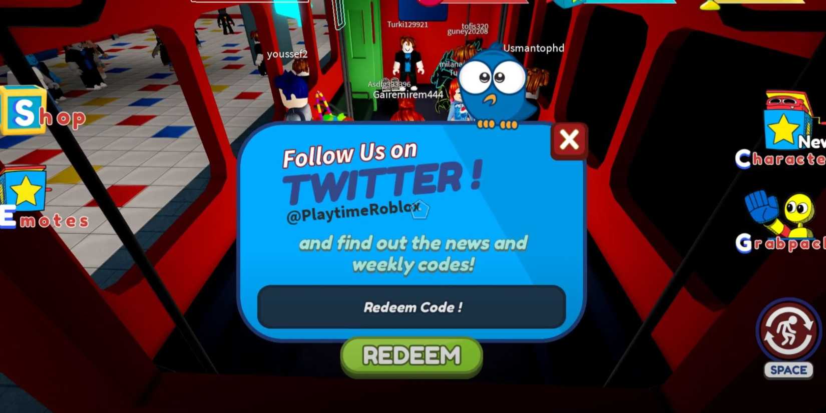 Roblox: Project Playtime Multiplayer Codes