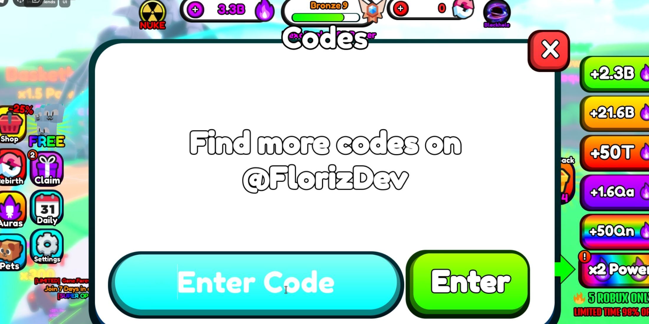 Roblox: Gigachad Simulator Codes