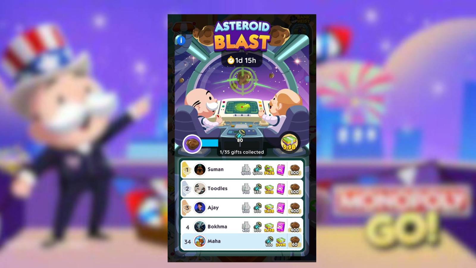 Monopoly GO: Asteroid Blast Rewards And Milestones