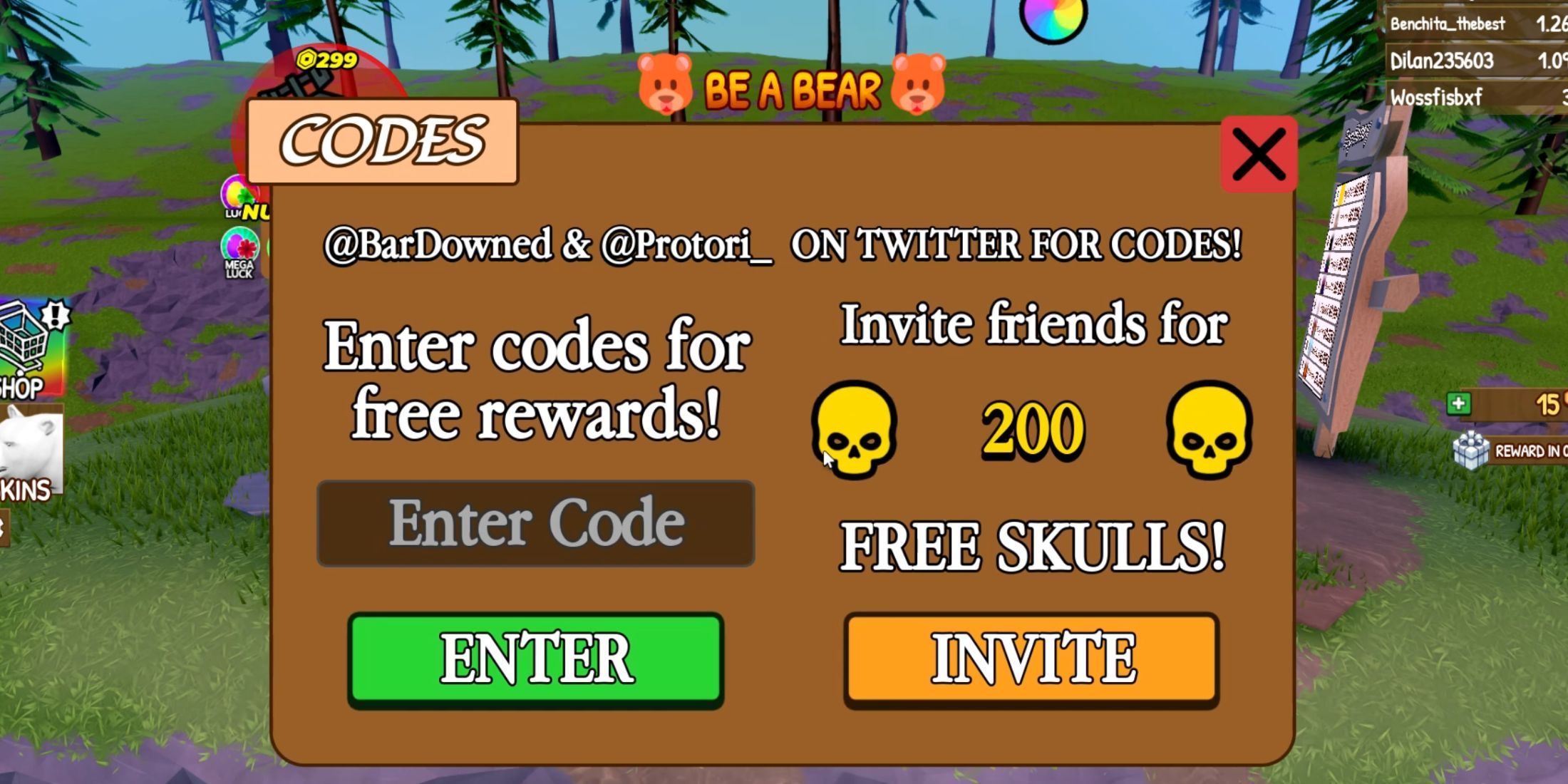 Roblox: Bear Simulator Codes