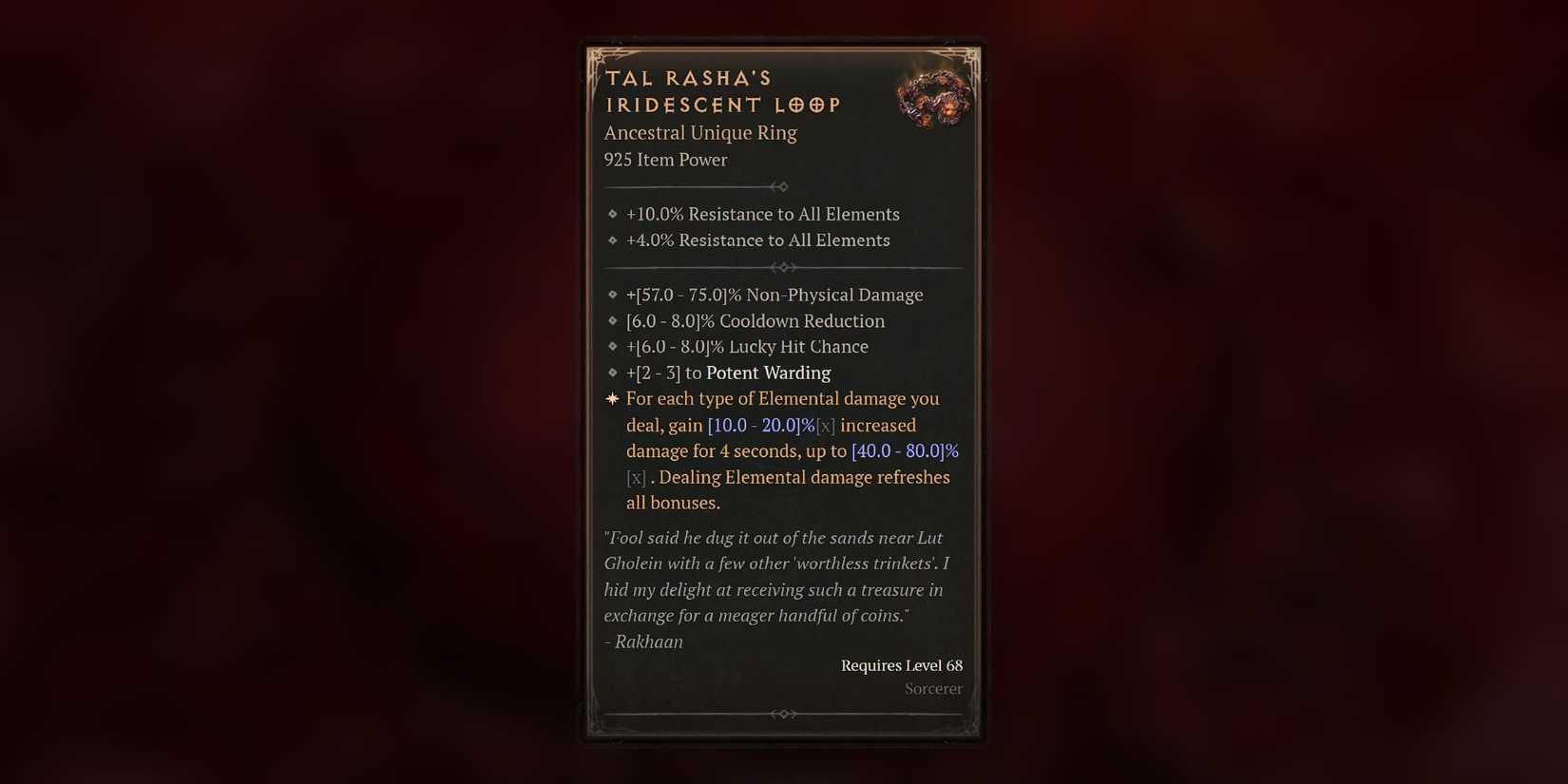 Diablo 4: How to Get Tal Rasha's Iridescent Loop Unique