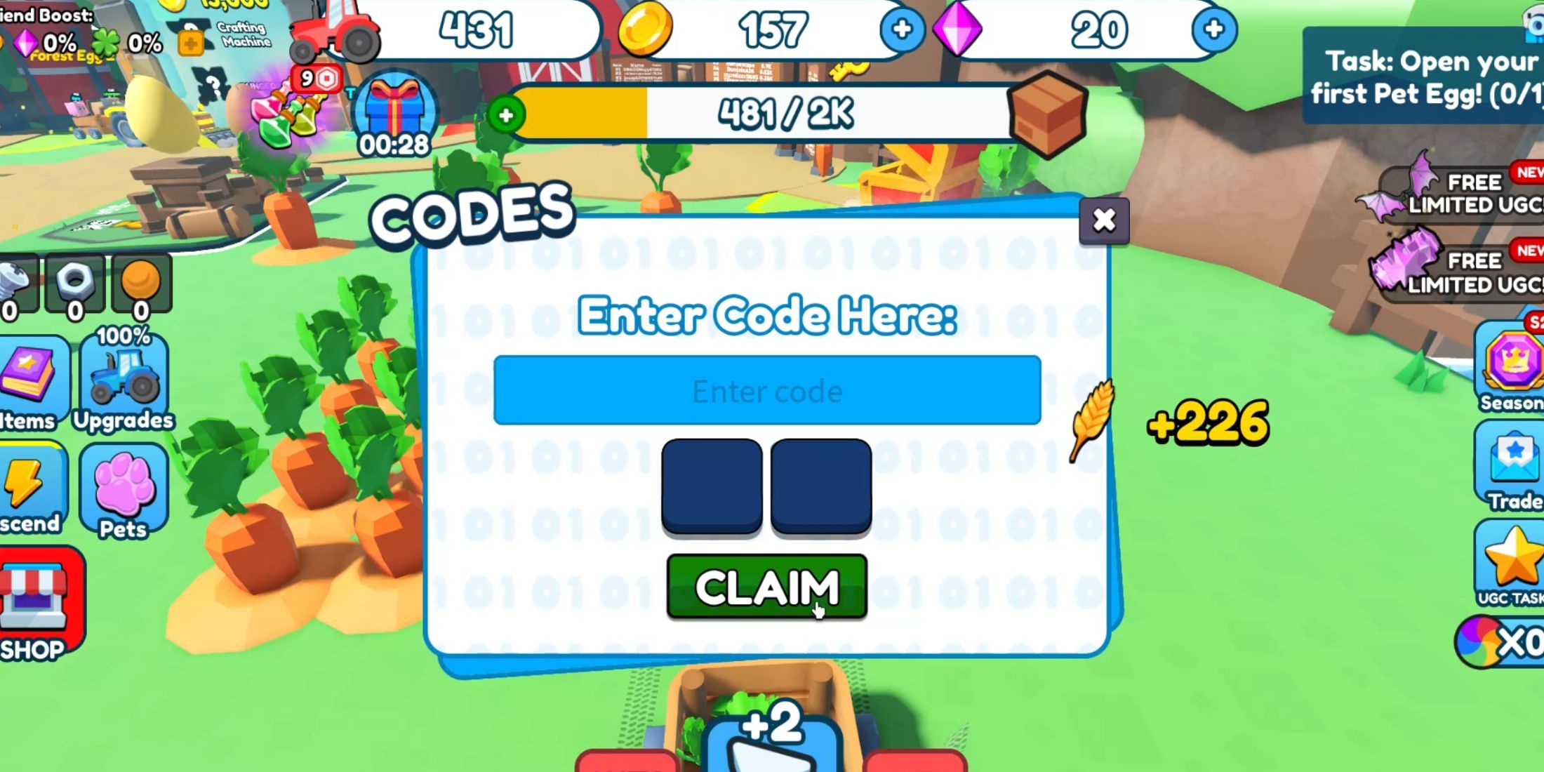 Roblox: Farmer Simulator Codes