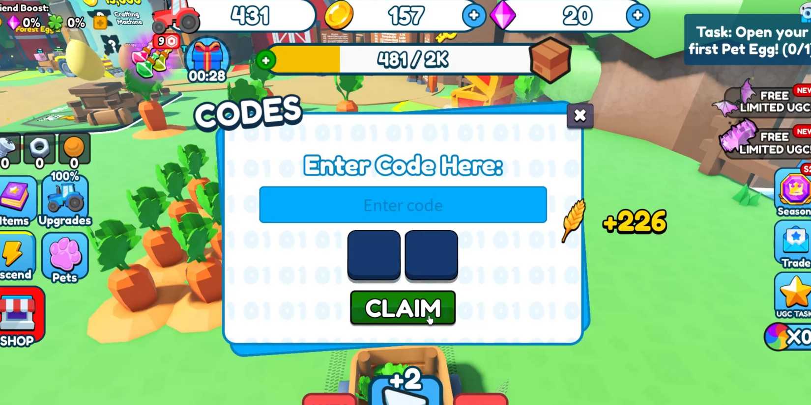 Roblox: Farmer Simulator Codes