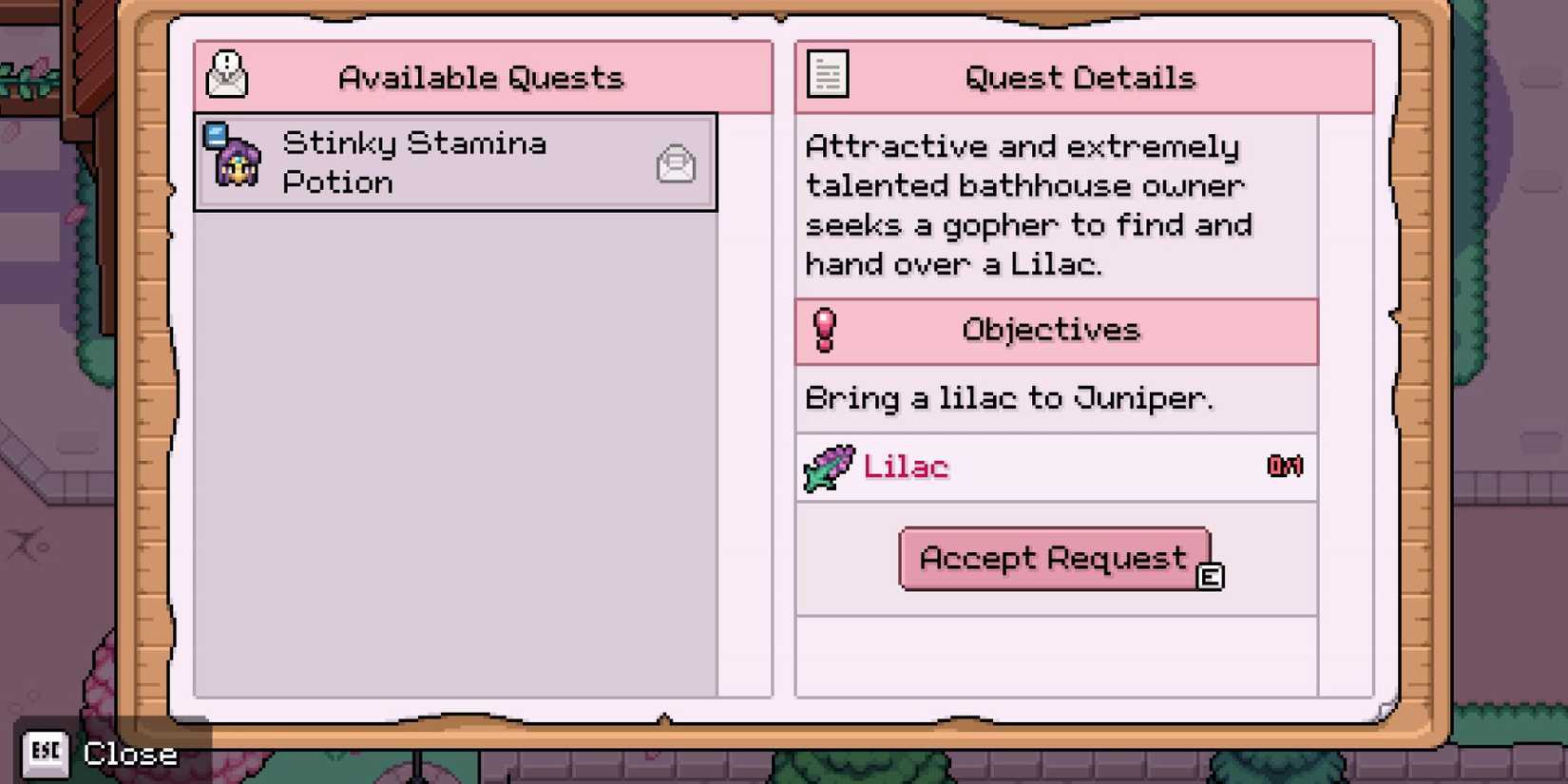 Fields of Mistria: Where To Find Lilac (Stinky Stamina Potion Quest Guide)