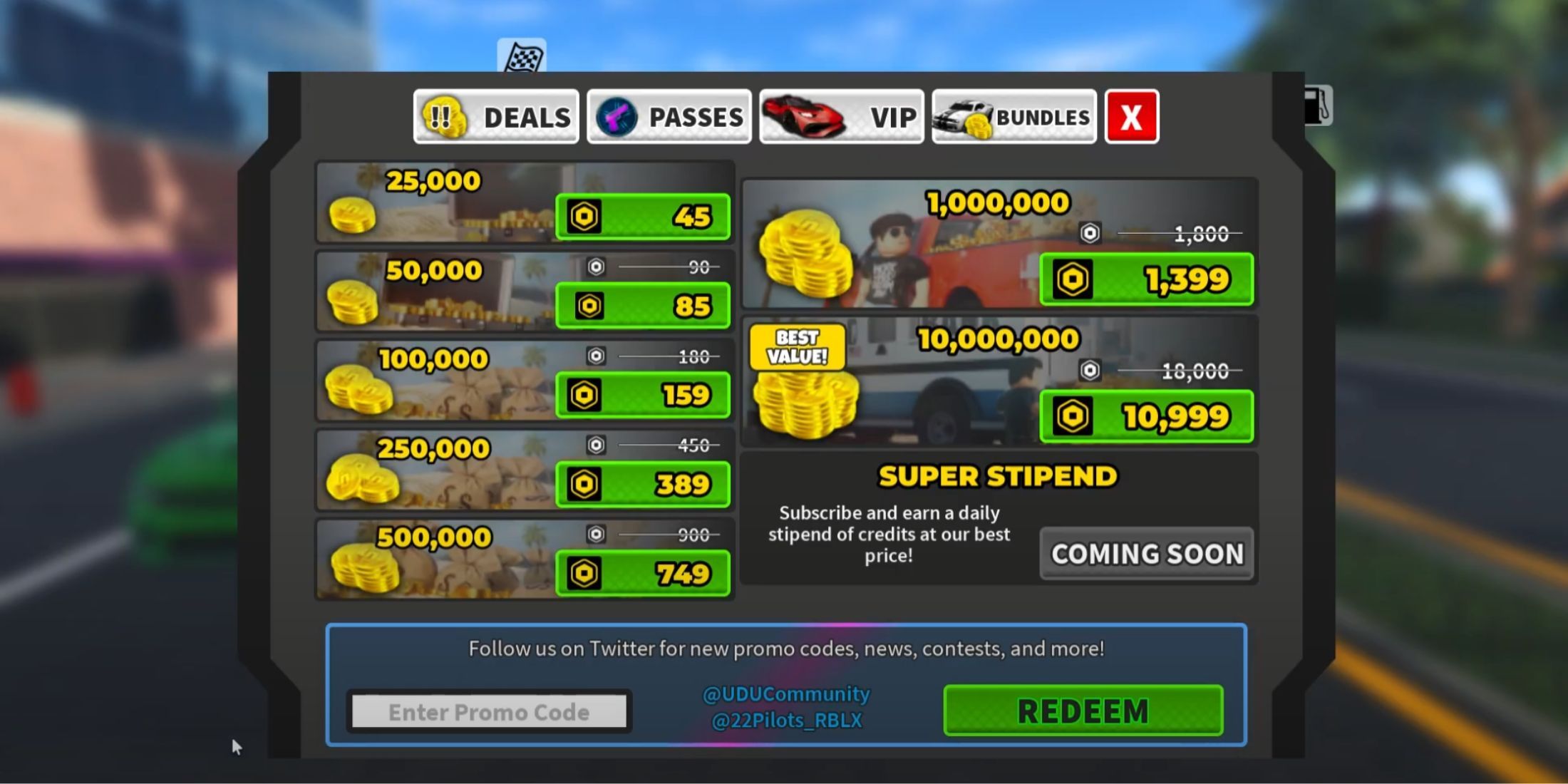 Roblox: Ultimate Driving Codes