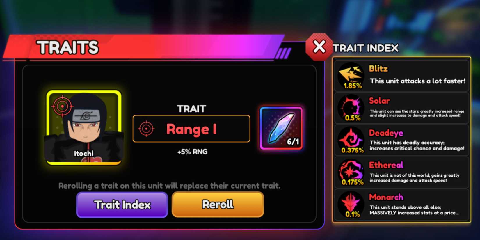 Roblox: Anime Vanguards - How To Reroll Stats & Traits