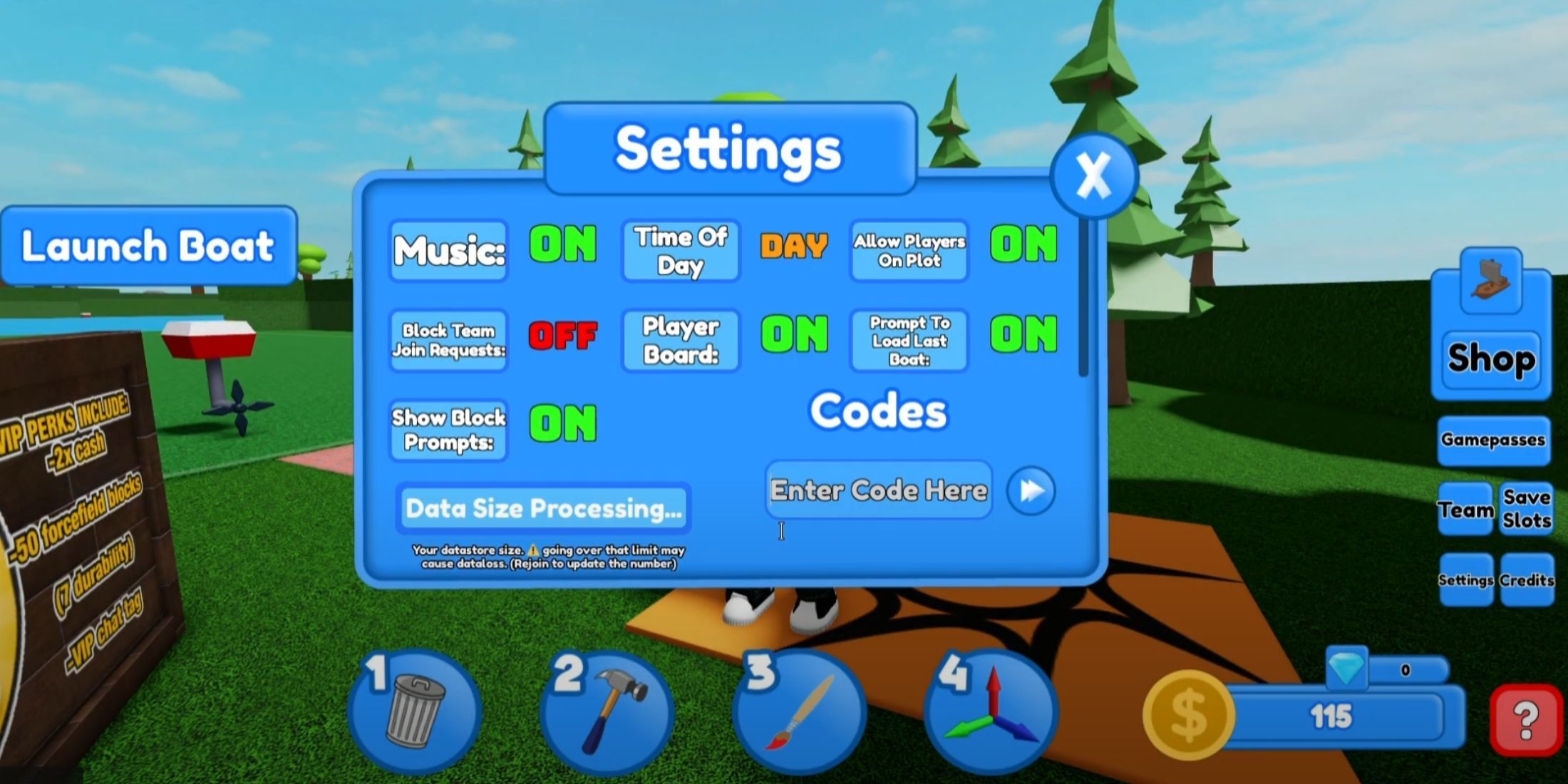 Roblox: Build A Boat With Blocks Codes