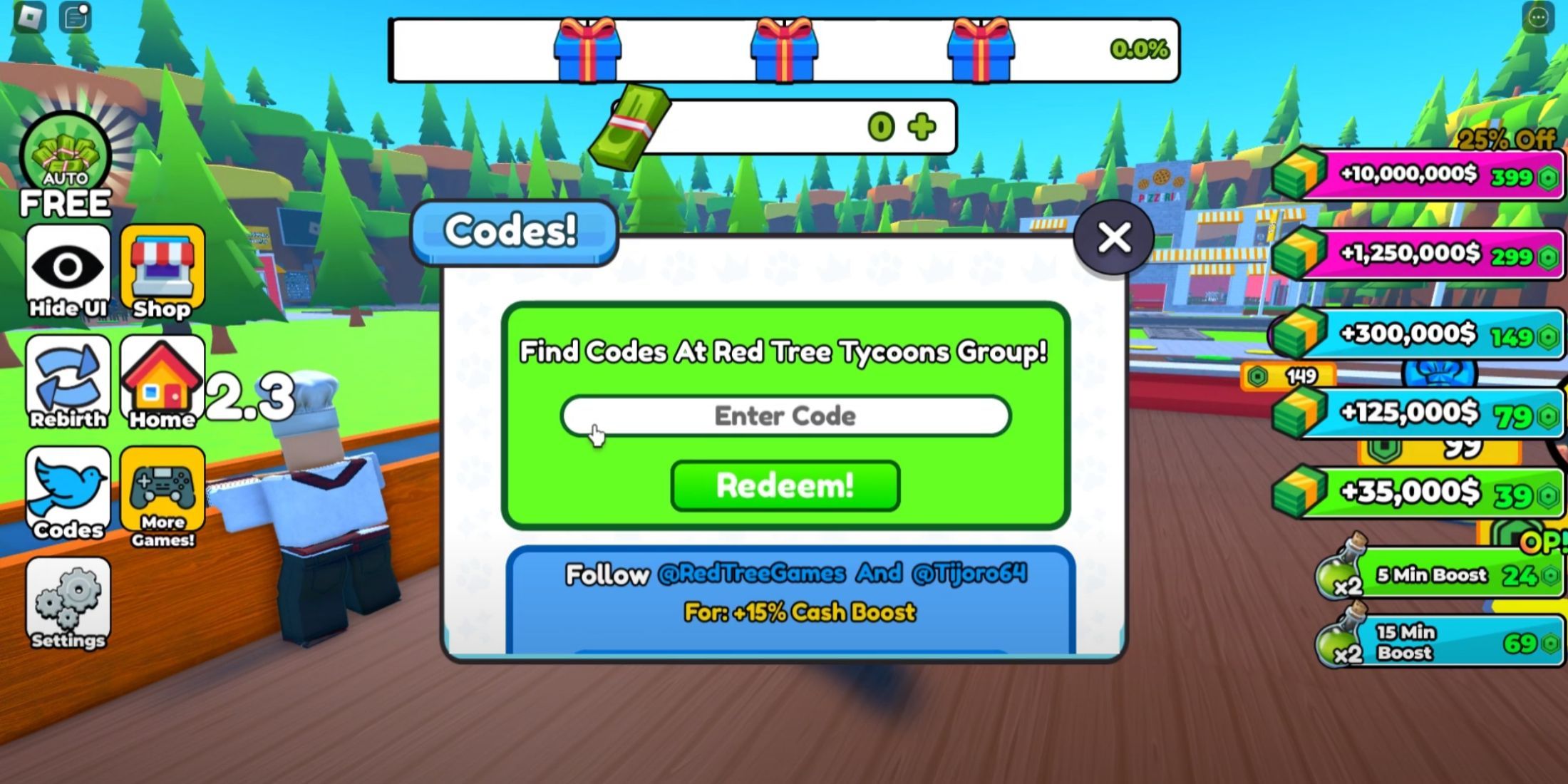 Roblox: Pizzeria Tycoon 2 Codes
