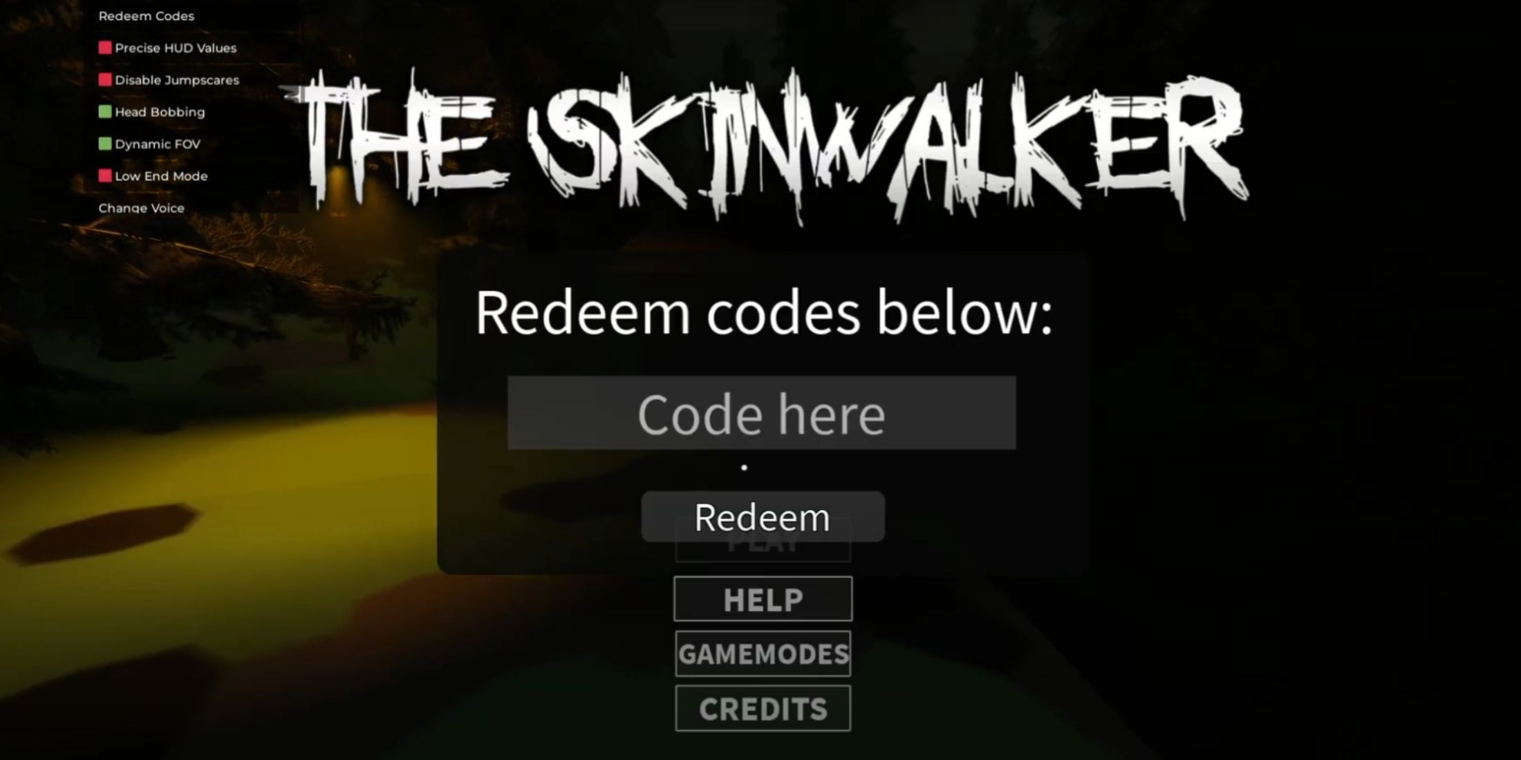 Roblox: The Skinwalker Codes