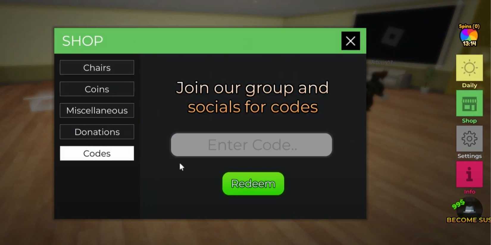 Roblox: Who's Sus Codes