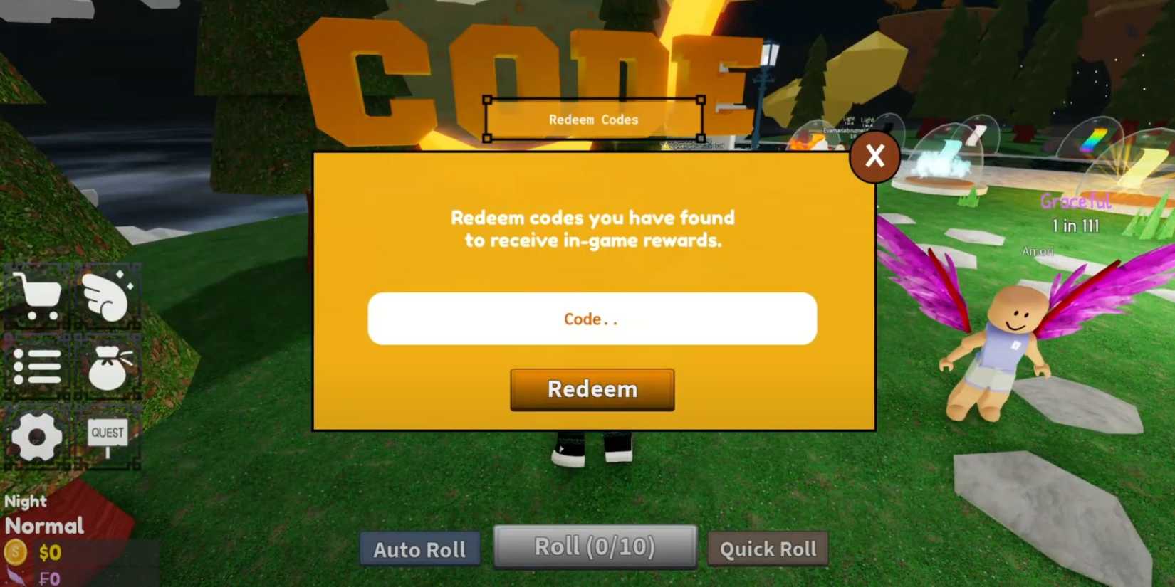 Roblox: Wing RNG Codes