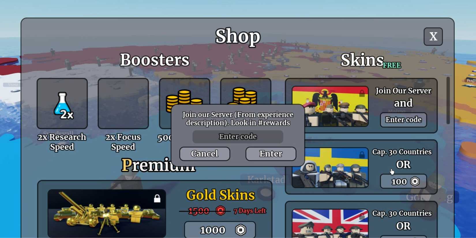 Roblox: Conquer Europe WW2 Codes