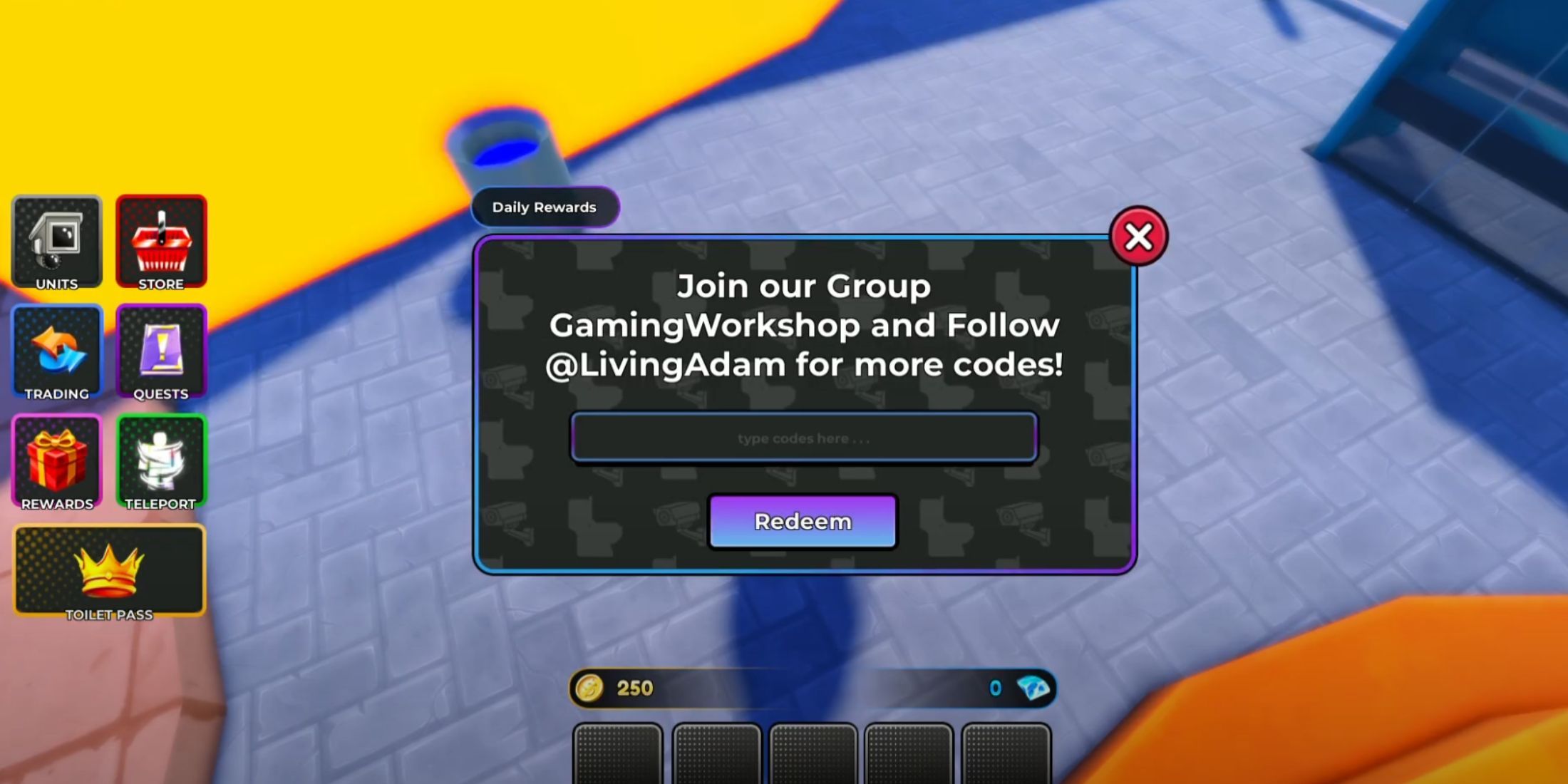 Roblox: Toilet Legacy Defense Codes