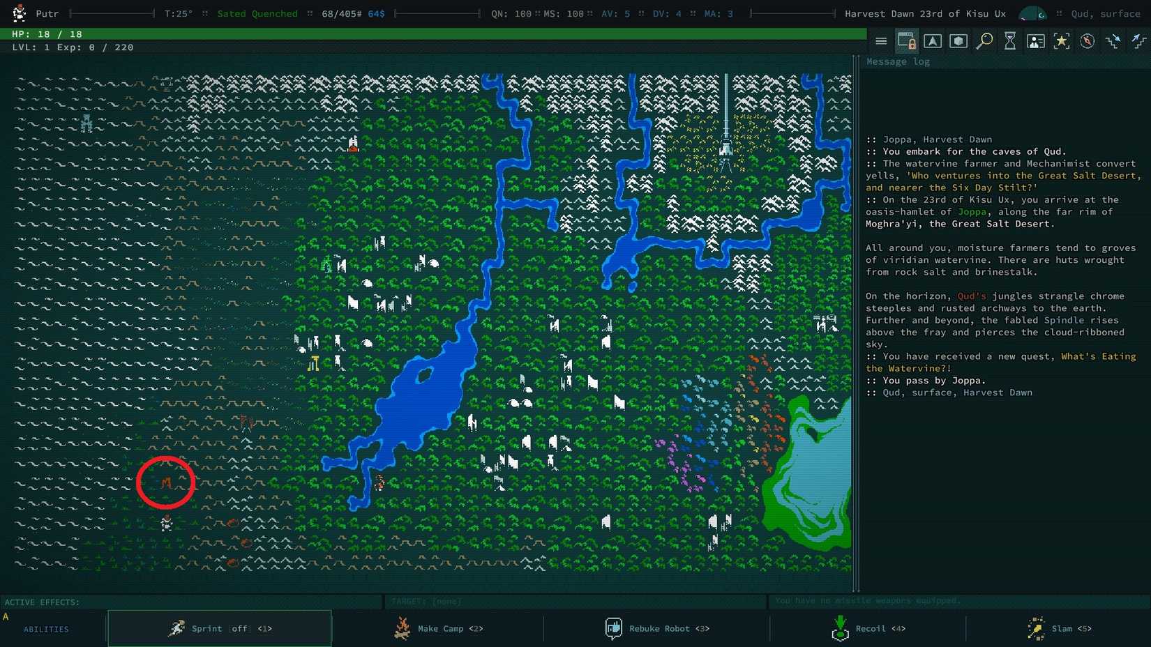 What's Eating The Watervine Quest Guide For Caves of Qud (Critter Location)