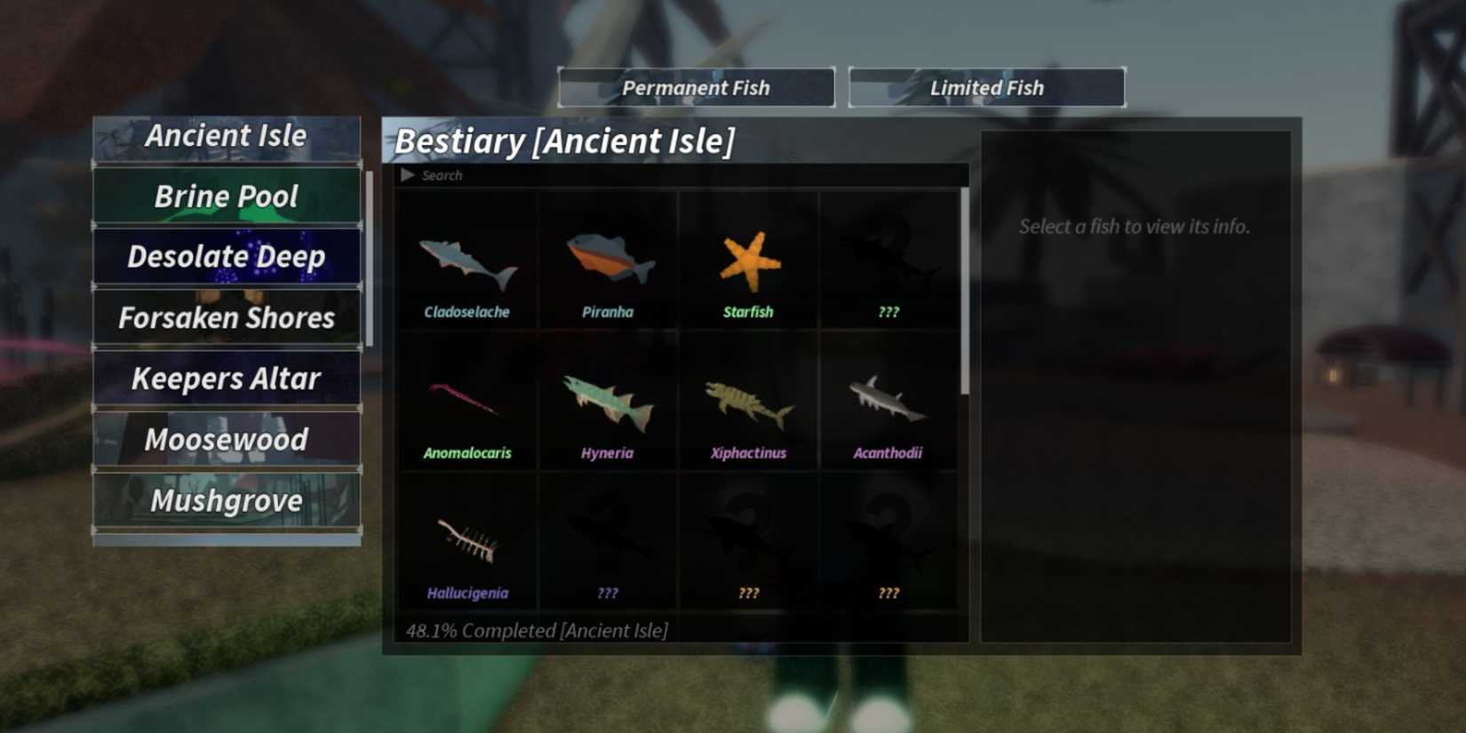 Fisch Ancient Isle Bestiary Guide