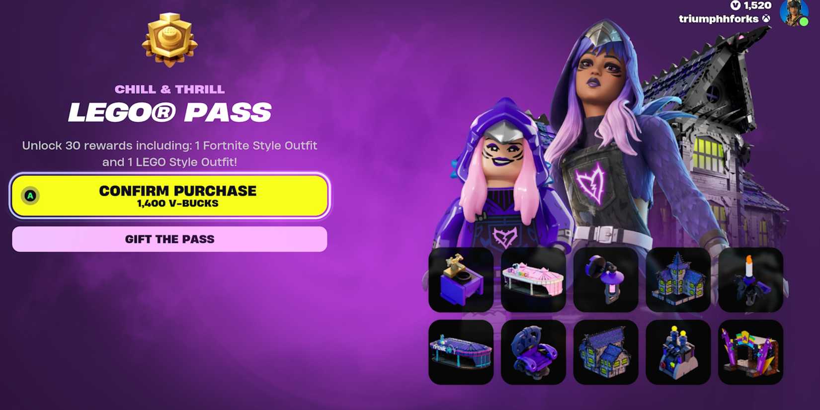 LEGO Fortnite: All Cosmetics in the Chill and Thrill Pass