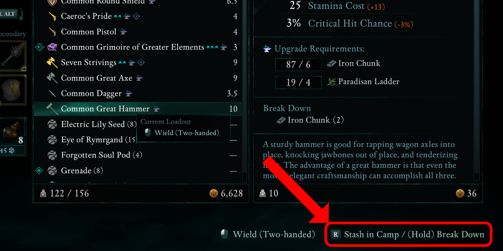 Avowed: How To Break Down Gear