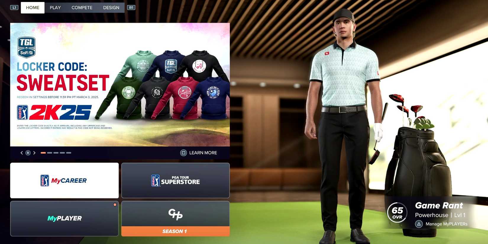 PGA Tour 2K25 Locker Codes