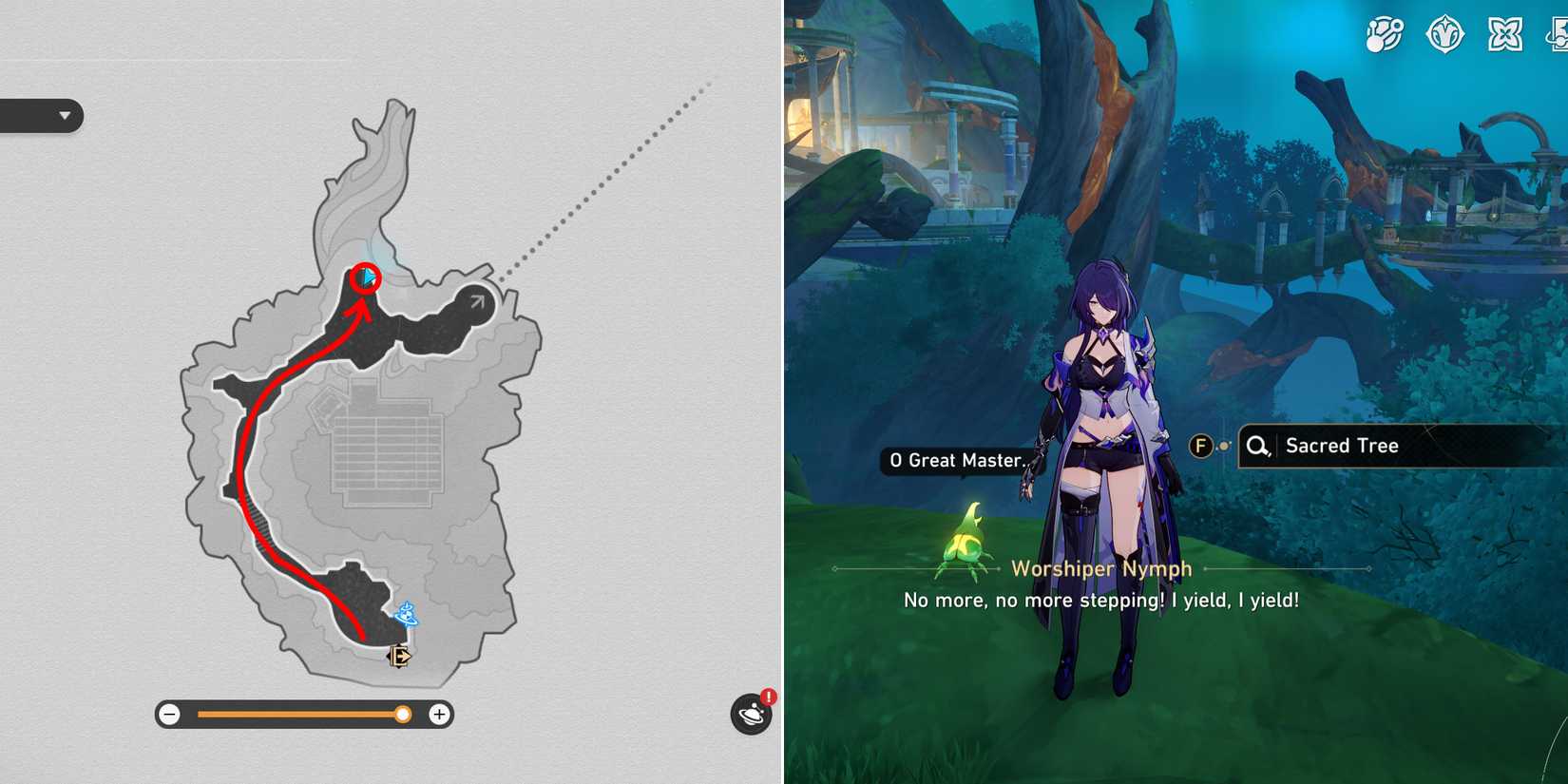 Nymph Locations In Murmuring Woods Grove of Epiphany In HSR