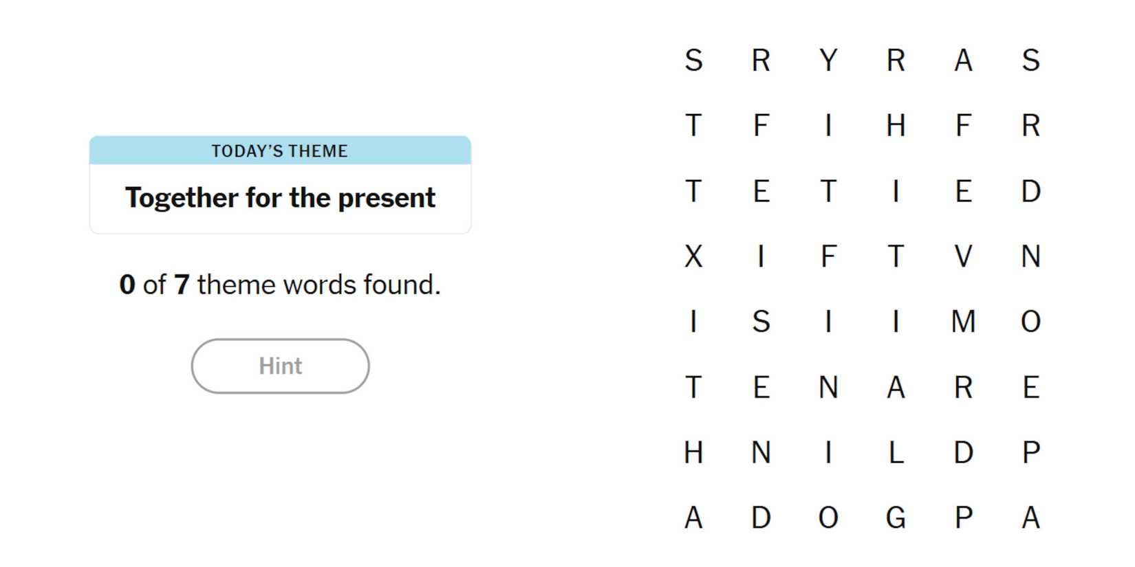 New York Times Strands Hints and Answers for February 20, 2025