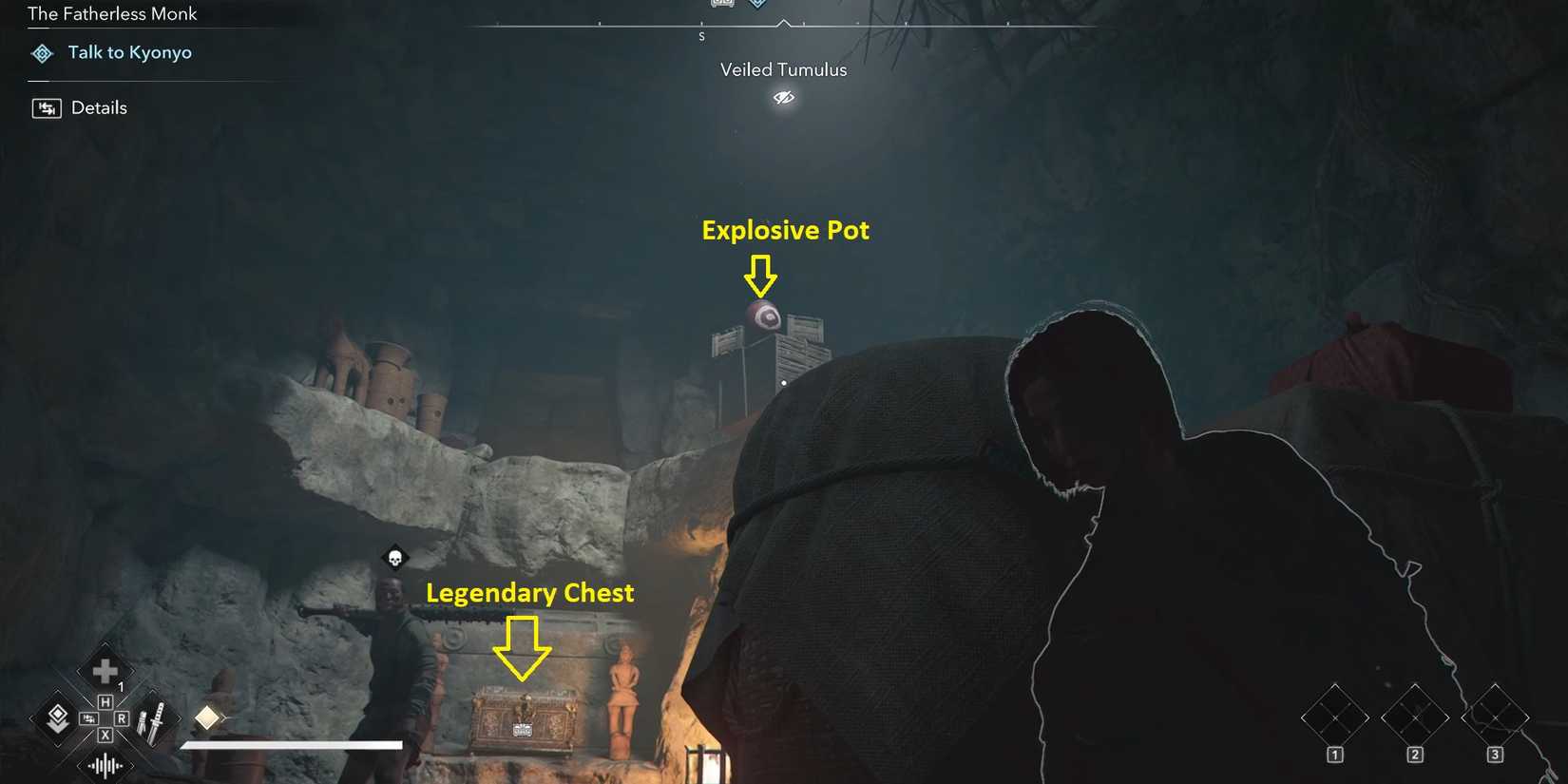 Veiled Tumulus Kofun Legendary Chest Location in AC Shadows