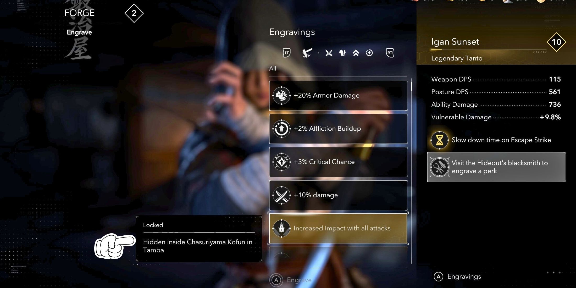 How To Engrave Perks On Weapons and Armor In AC Shadows