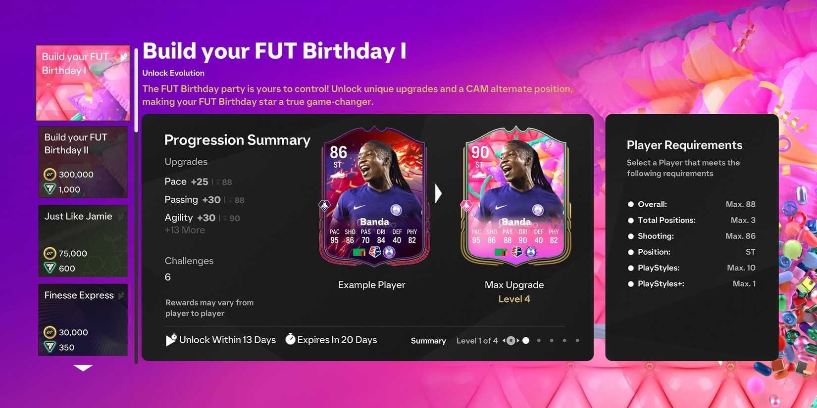All FUT Birthday Cards & Evolutions in EA Sports FC 25