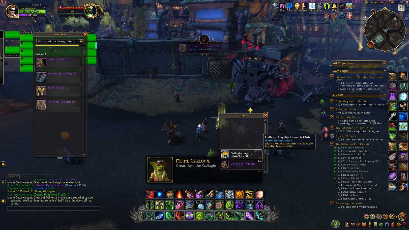 All Gallagio Loyalty Rewards Club Renown Rewards in WoW: The War Within