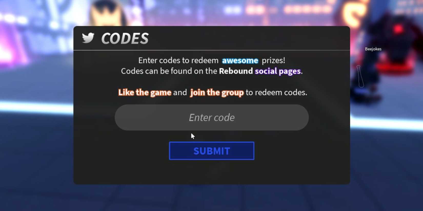 Roblox: REBOUND Codes