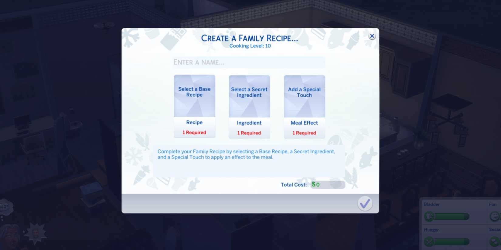 How to Create a Family Recipe in The Sims 4