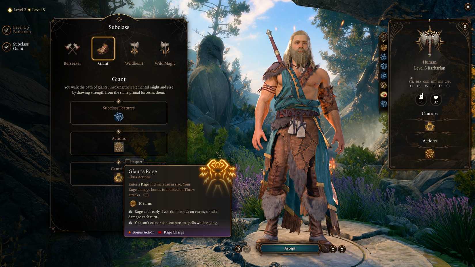 Best Giant Barbarian Build in BG3