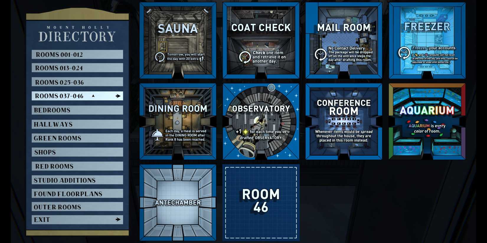 Blue Prince: Complete Mount Holly Directory & All Rooms List