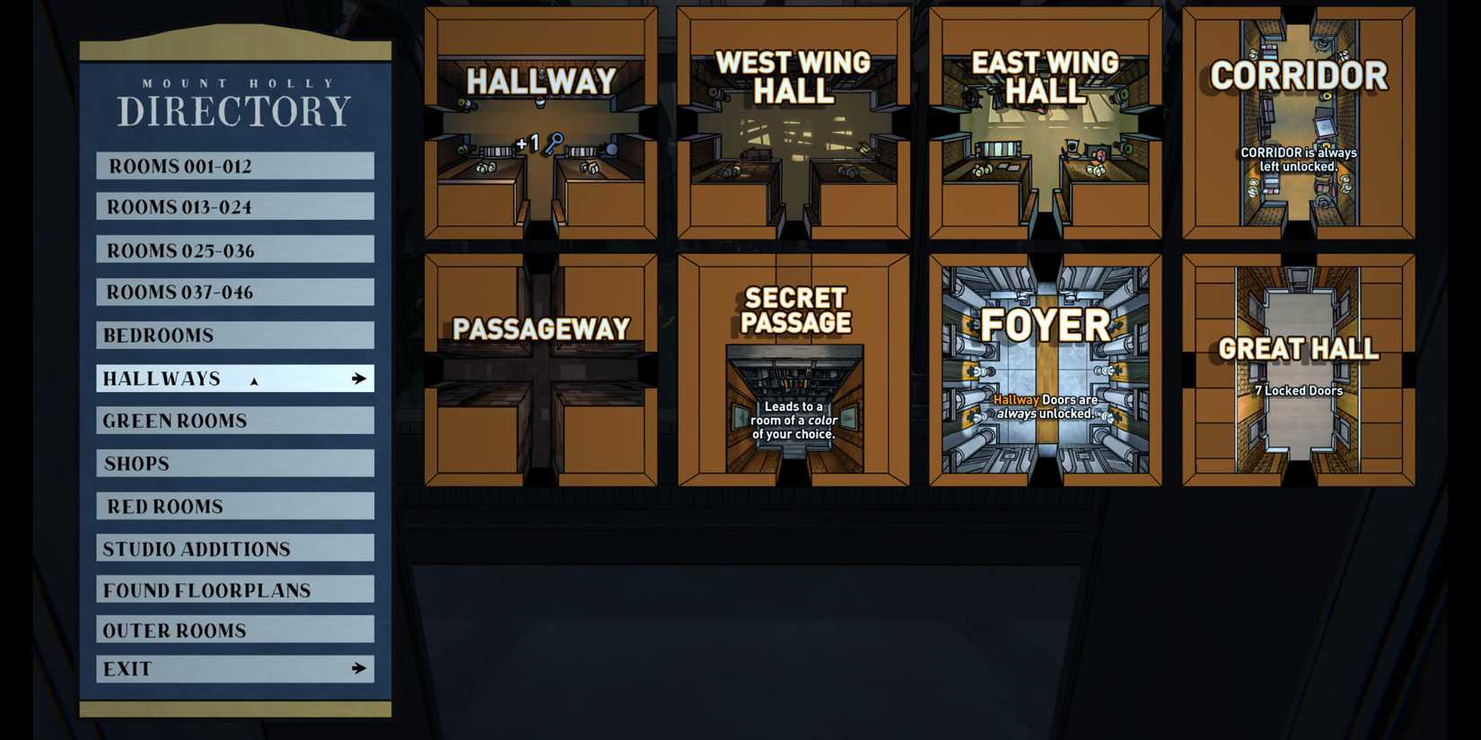 Blue Prince: Complete Mount Holly Directory & All Rooms List