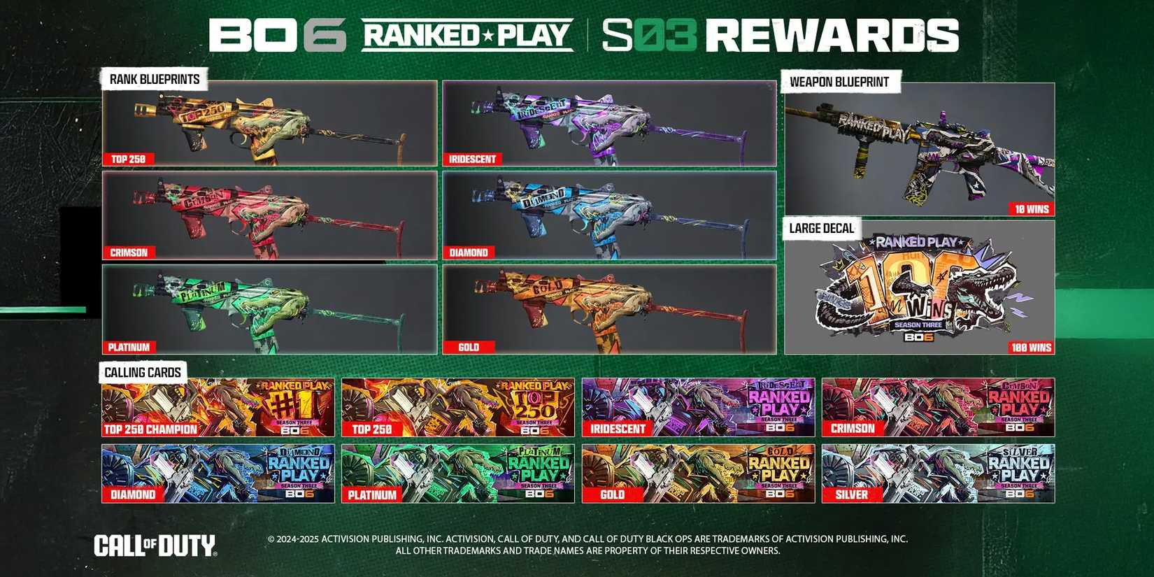 All Black Ops 6 & Warzone Season 3 Ranked Play Rewards