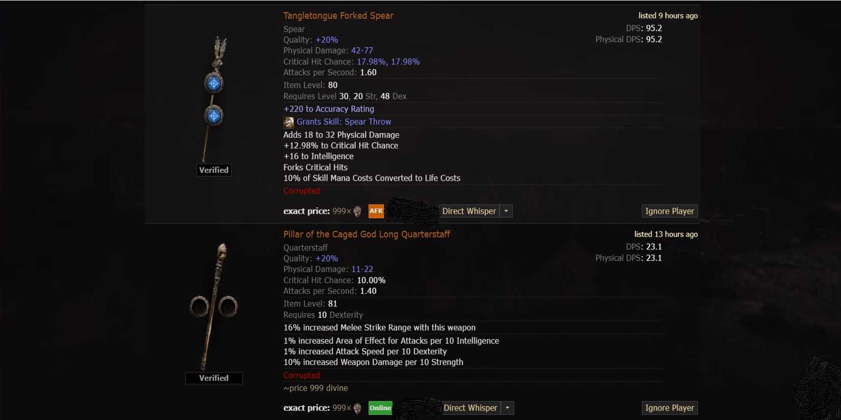 Most Expensive Items In PoE2