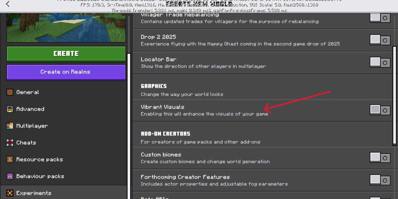 How to Turn On Vibrant Visuals in Minecraft