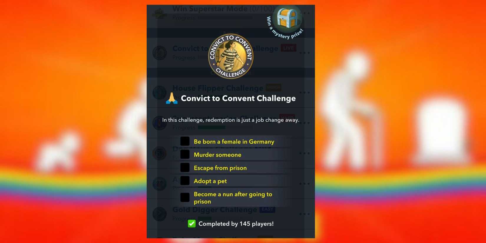 How to Complete Bitlife's Convict to Convent Challenge