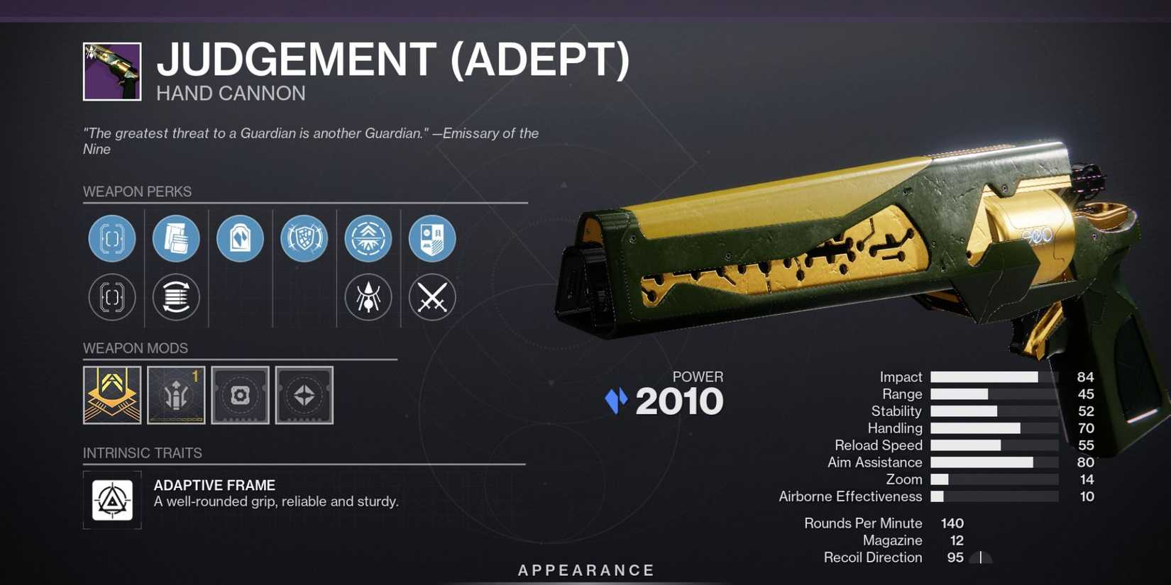 Judgment God Rolls In Destiny 2