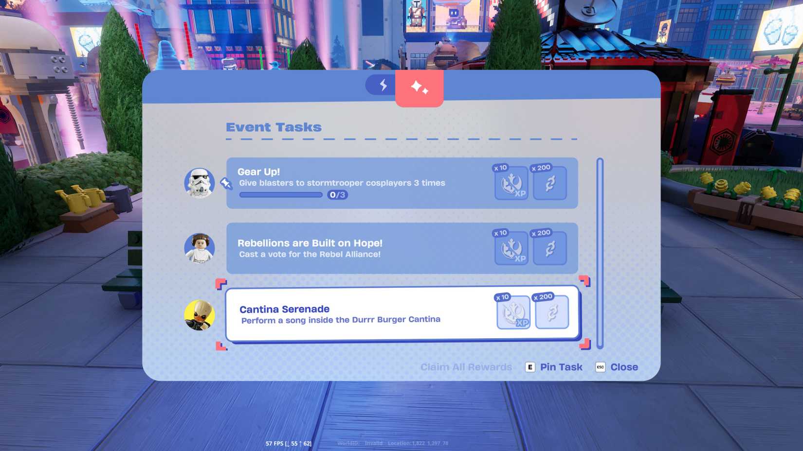 LEGO Fortnite Star Wars Festival Quests and Rewards