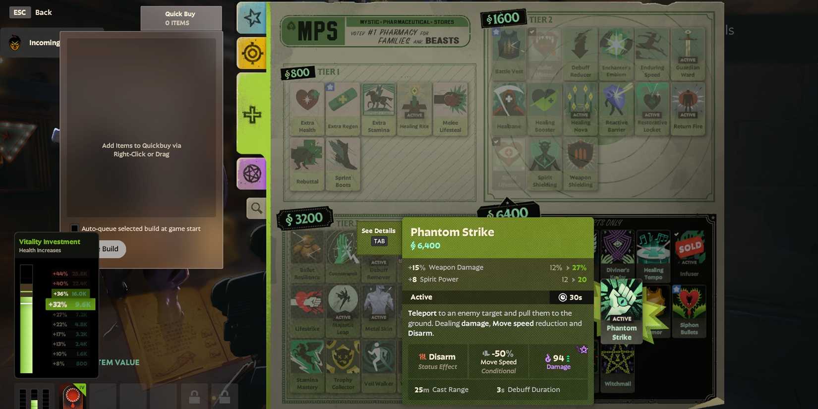 Best Vitality Items In Deadlock