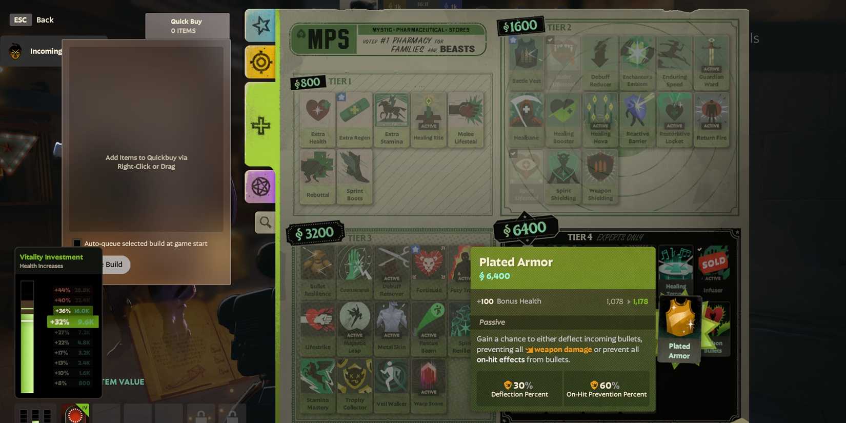 Best Vitality Items In Deadlock