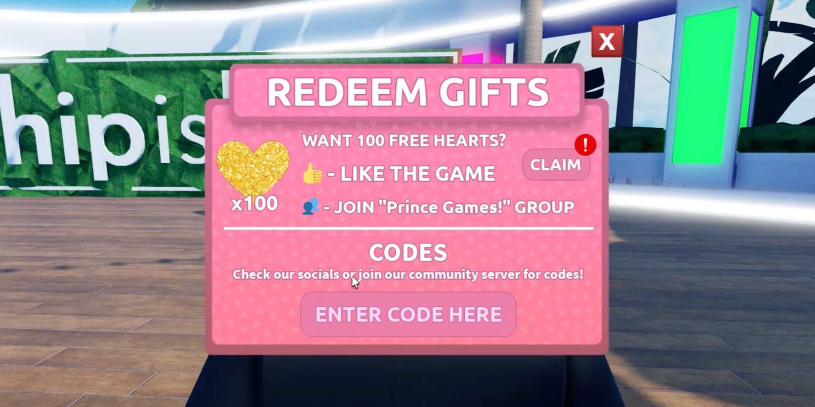 Roblox: Friendship Island Codes